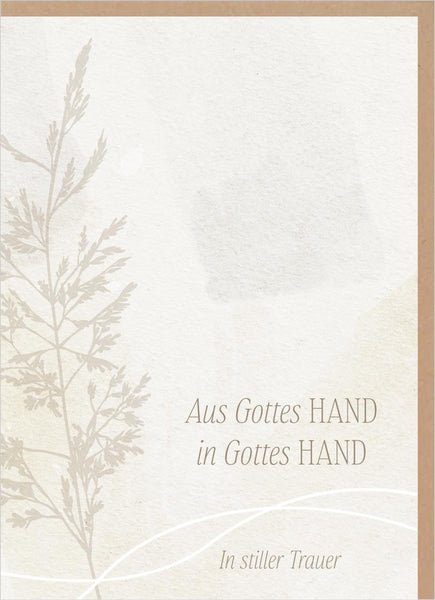 Aus Gottes Hand in Gottes Hand (Faltkarte Trauer)